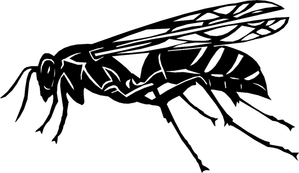 SignSpecialist.com – General Decals - bugs6725 Wasp silhouette vinyl ...