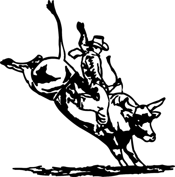 SignSpecialist.com – General Decals - Bull Riding Action vinyl graphic ...