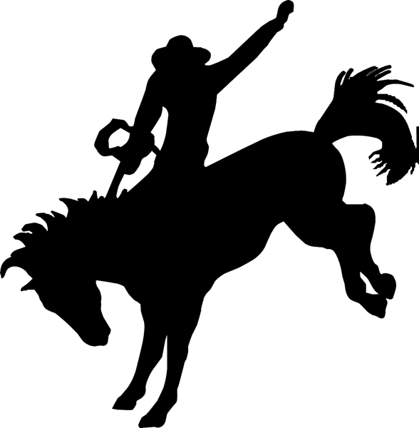 SignSpecialist.com – General Decals - Bronc Riding Silhouette vinyl ...
