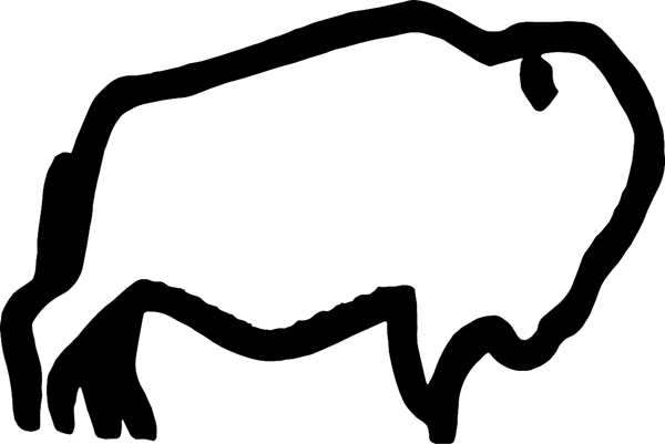 SignSpecialist.com – General Decals - Primitive Buffalo Drawing vinyl ...
