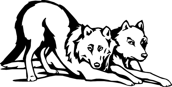 SignSpecialist.com – General Decals - Wolf Pair vinyl sticker ...